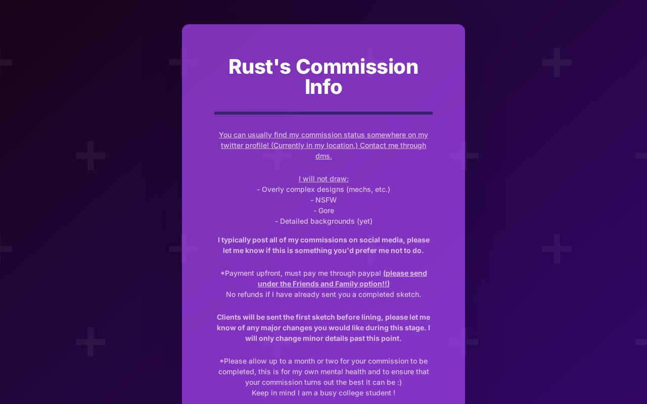 Rust Comm Info